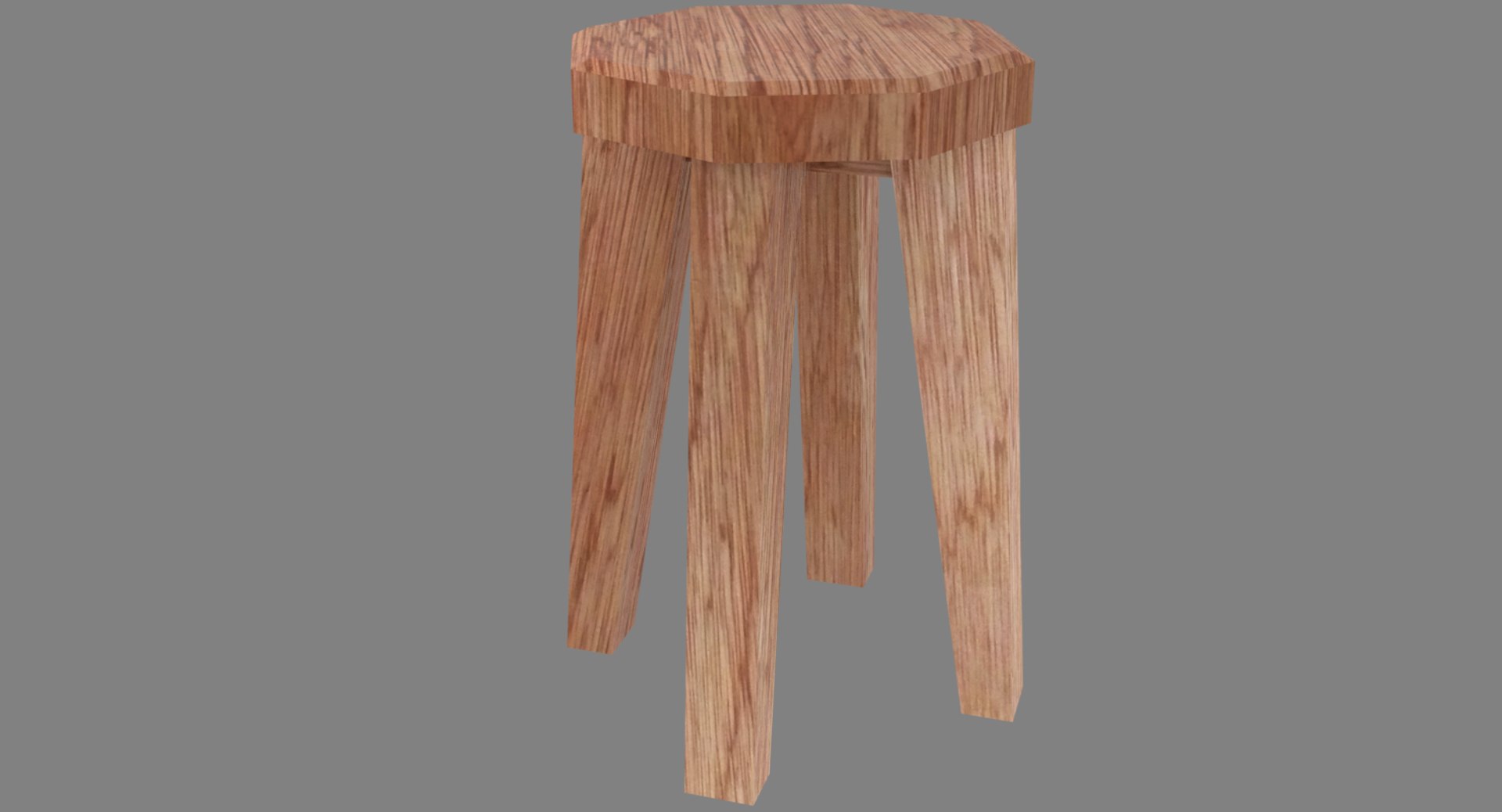 3D Wooden Stool Model - TurboSquid 1271108
