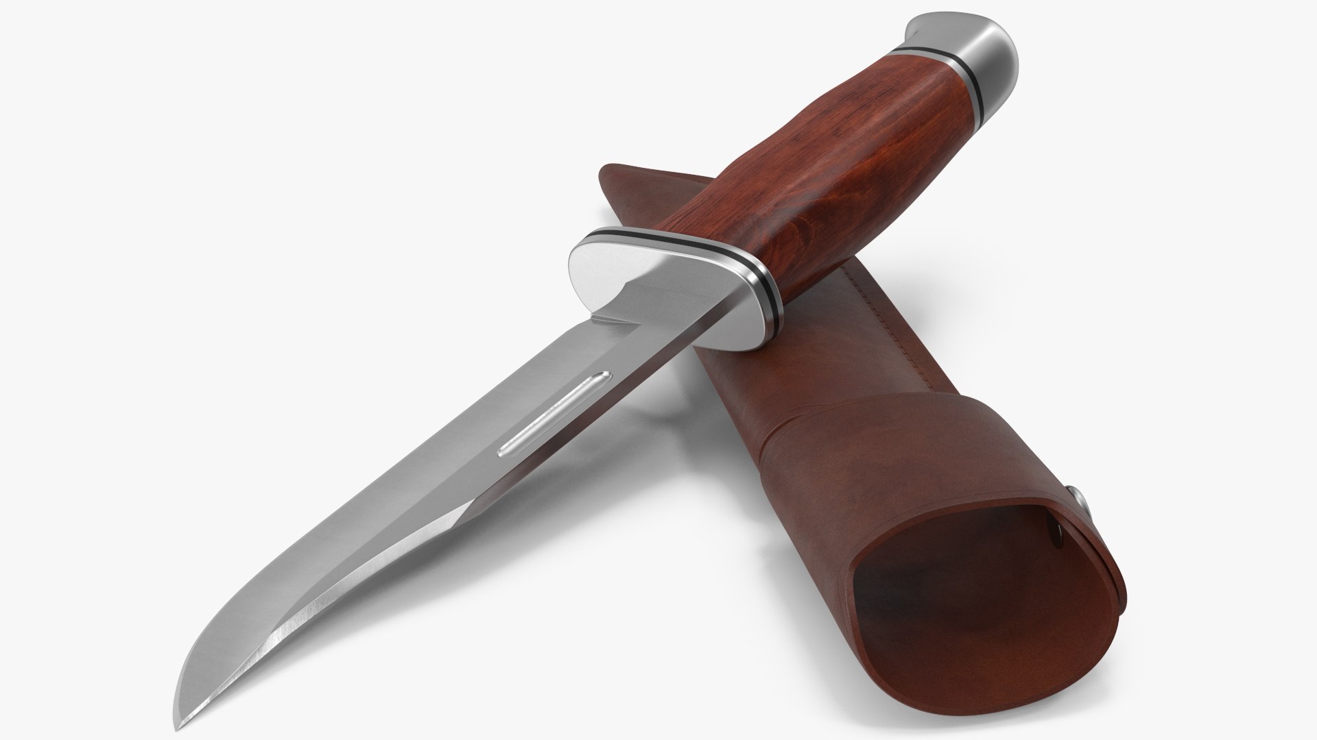 Hunting Knife And Leather Knife Sheath 2 3D Model - TurboSquid 2222993