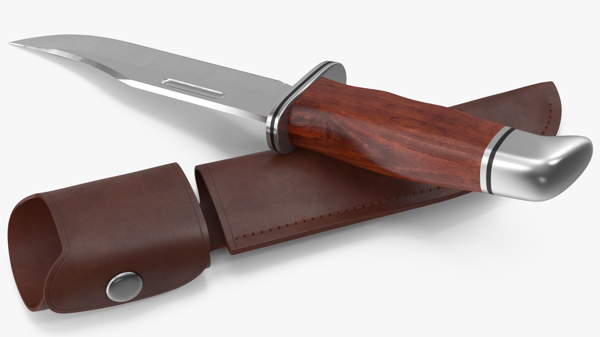 Hunting Knife And Leather Knife Sheath 2 3D Model - TurboSquid 2222993