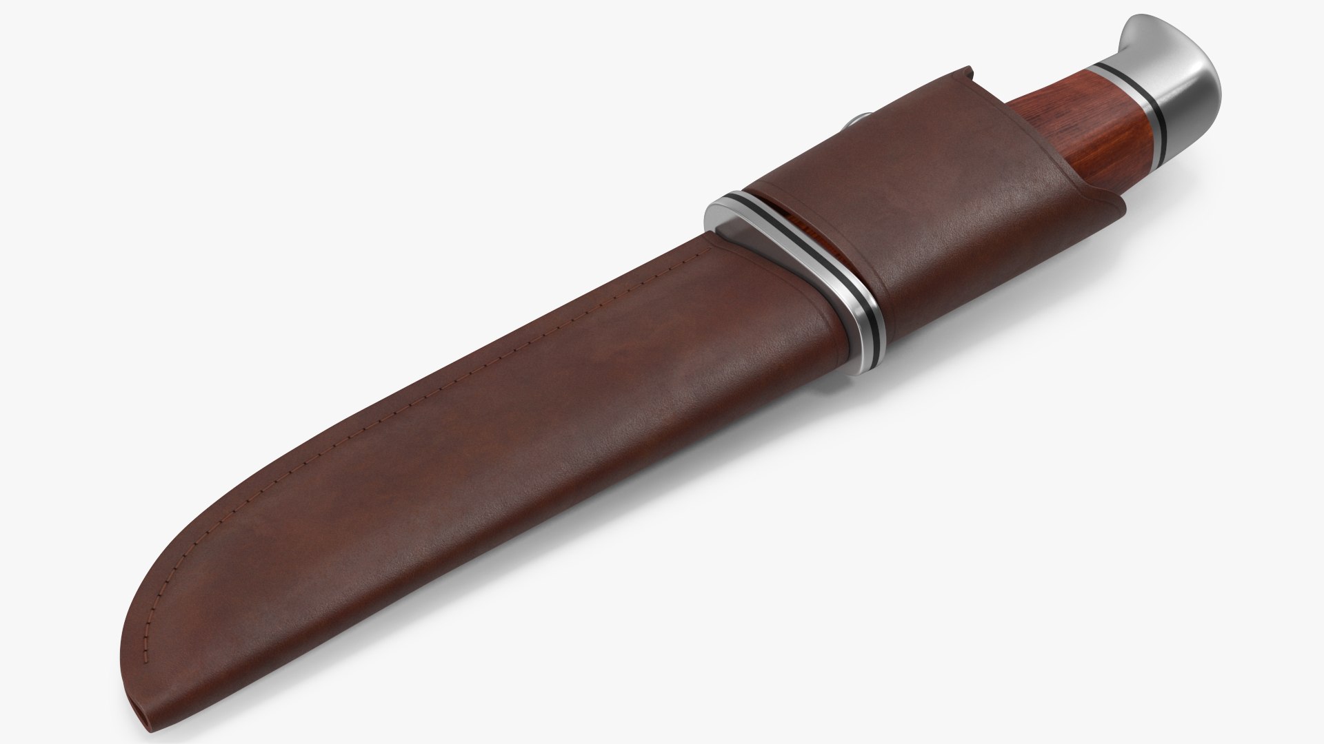 Hunting Knife And Leather Knife Sheath 2 3D Model - TurboSquid 2222993