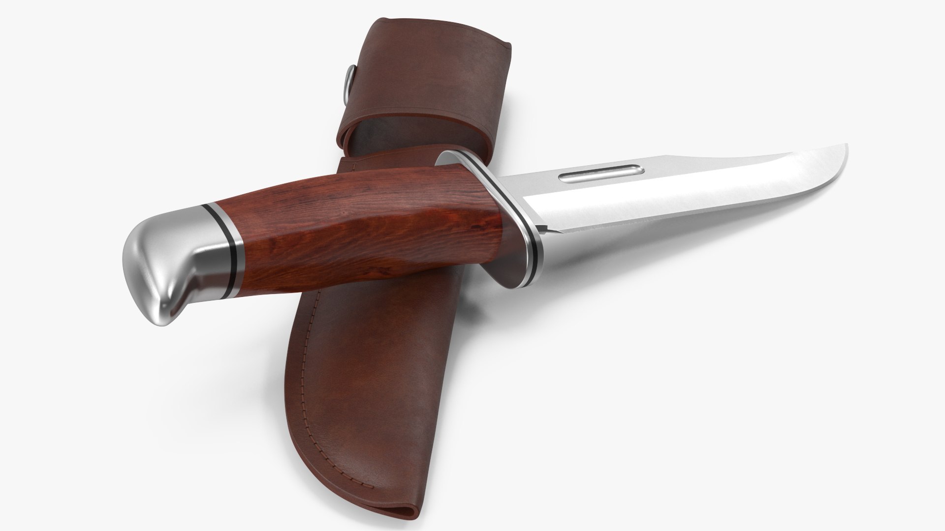 Hunting Knife And Leather Knife Sheath 2 3D Model - TurboSquid 2222993