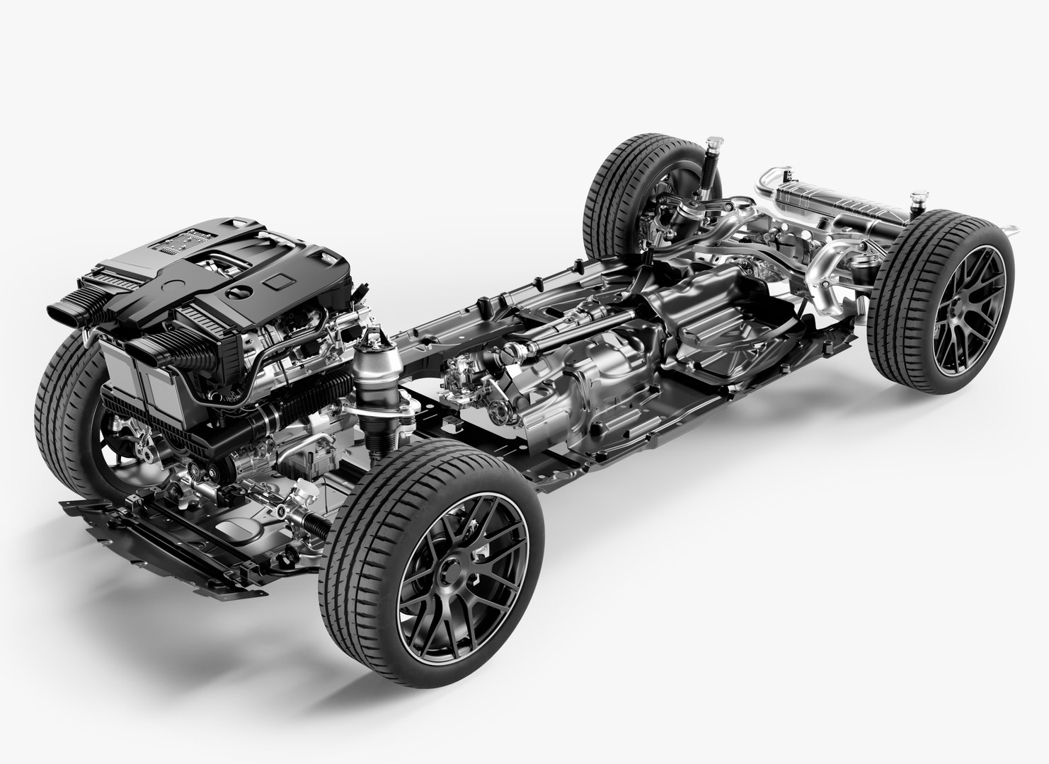 SUV Chassis Engine Wheels 3D - TurboSquid 2142489