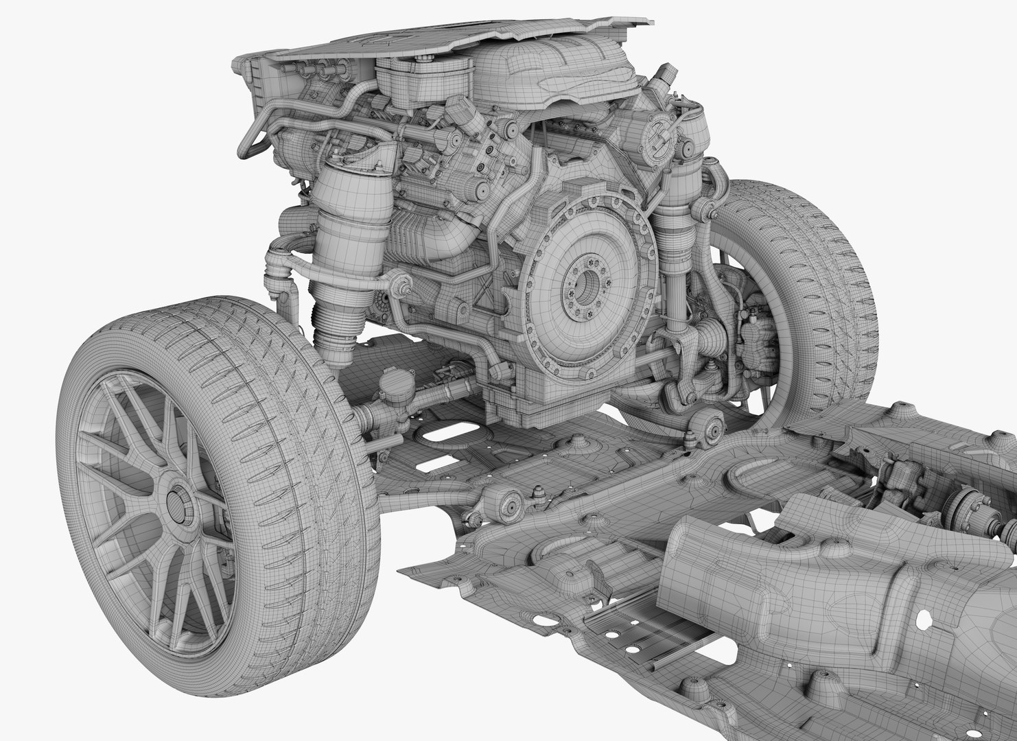SUV Chassis Engine Wheels 3D - TurboSquid 2142489
