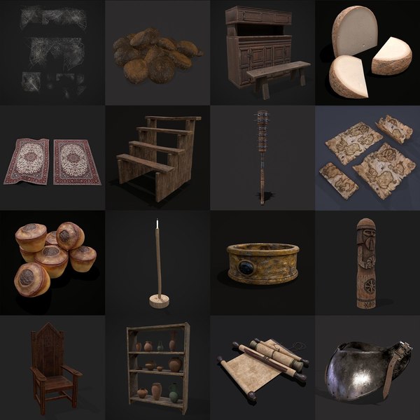 Medieval Prop Mix Seventeen model - TurboSquid 2035999
