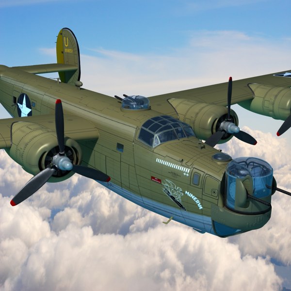 consolidated b-24 liberator american 3d lwo