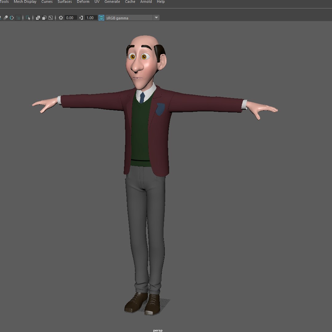 Man Cartoon Professor 02 Model - TurboSquid 1623004