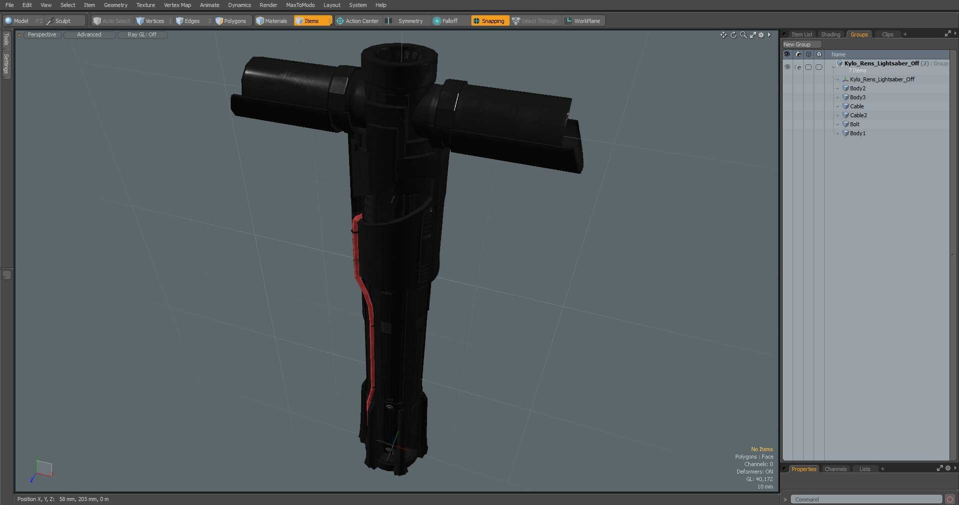 3D Model Kylo Rens Lightsaber Off - TurboSquid 2248022