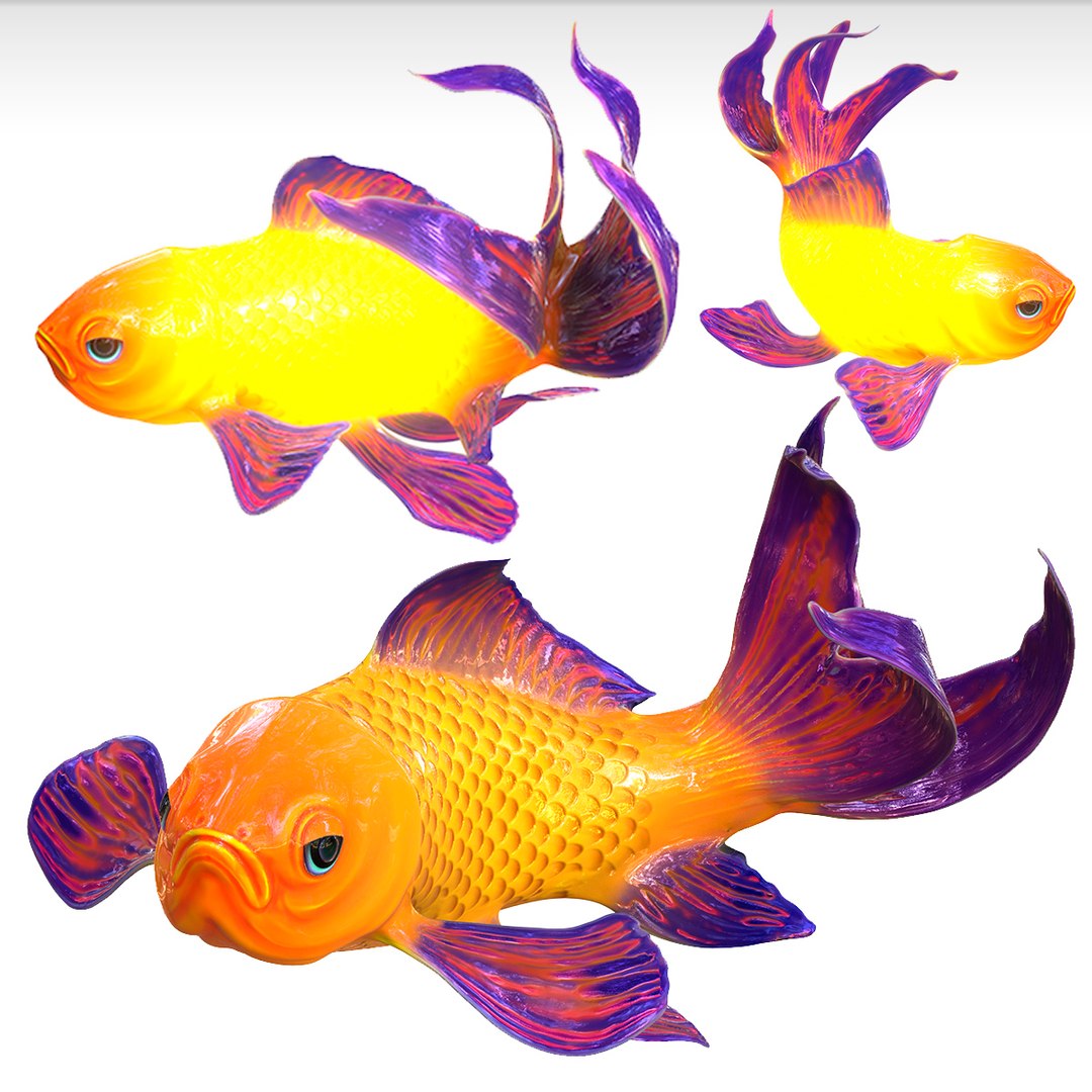 GOLDFISH GOLD Fish MAGIC RIVER SEA OCEAN SHARK SALMON Model ...