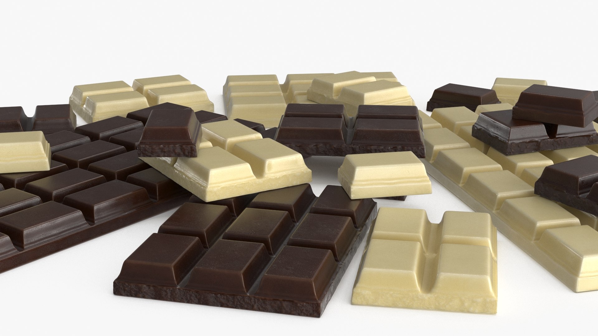 Dark And White Chocolate Set 3D Model - TurboSquid 2106099