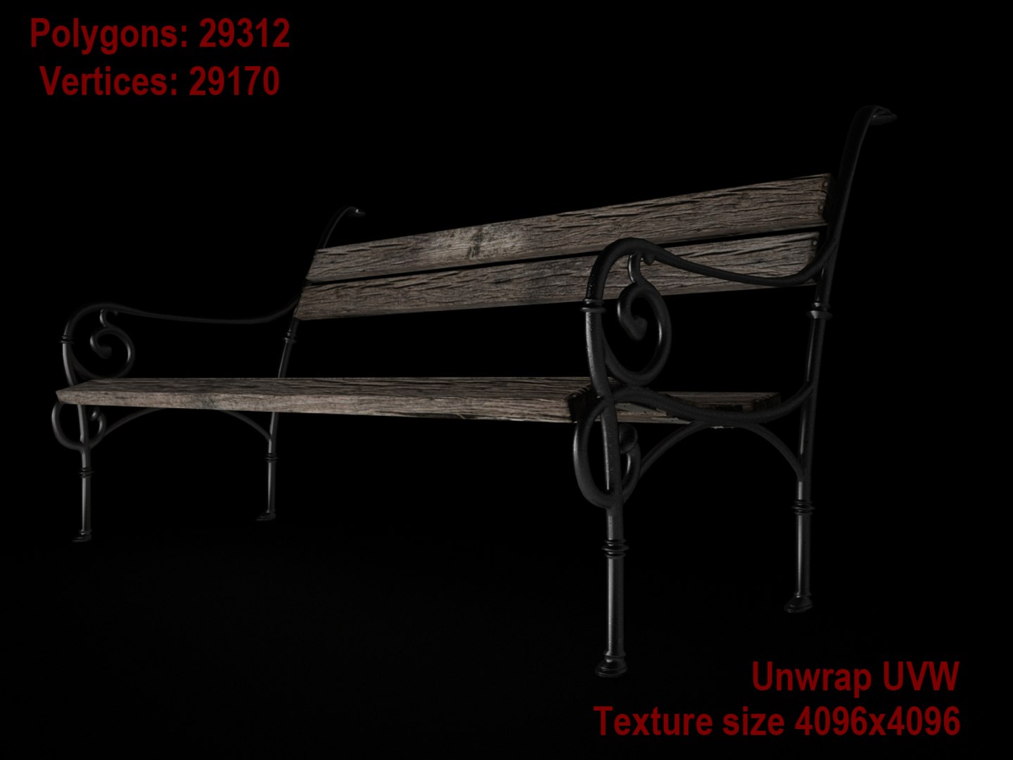 3d model bench 1