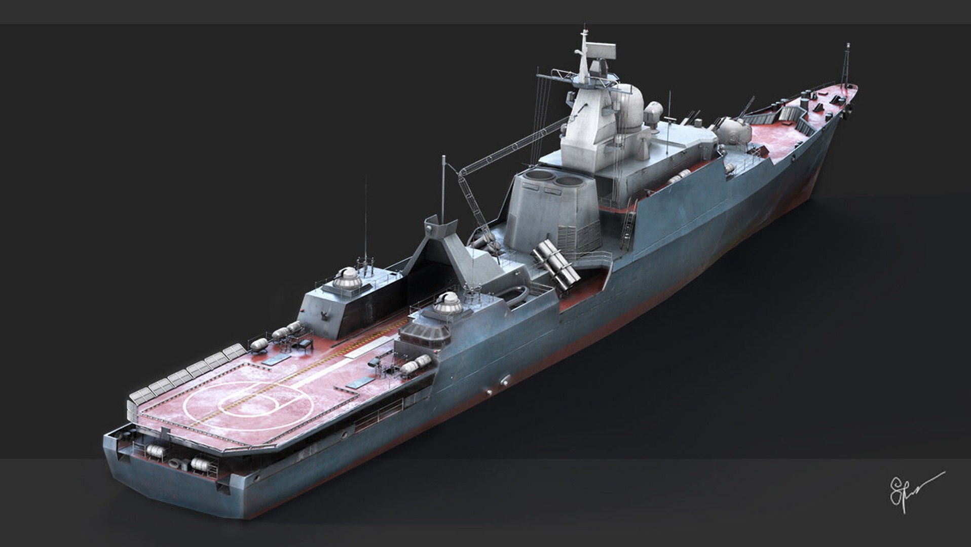 Ship Gepard 3 Class 011 Dinh Tien Hoang Low-poly 3D Model 3D Model ...