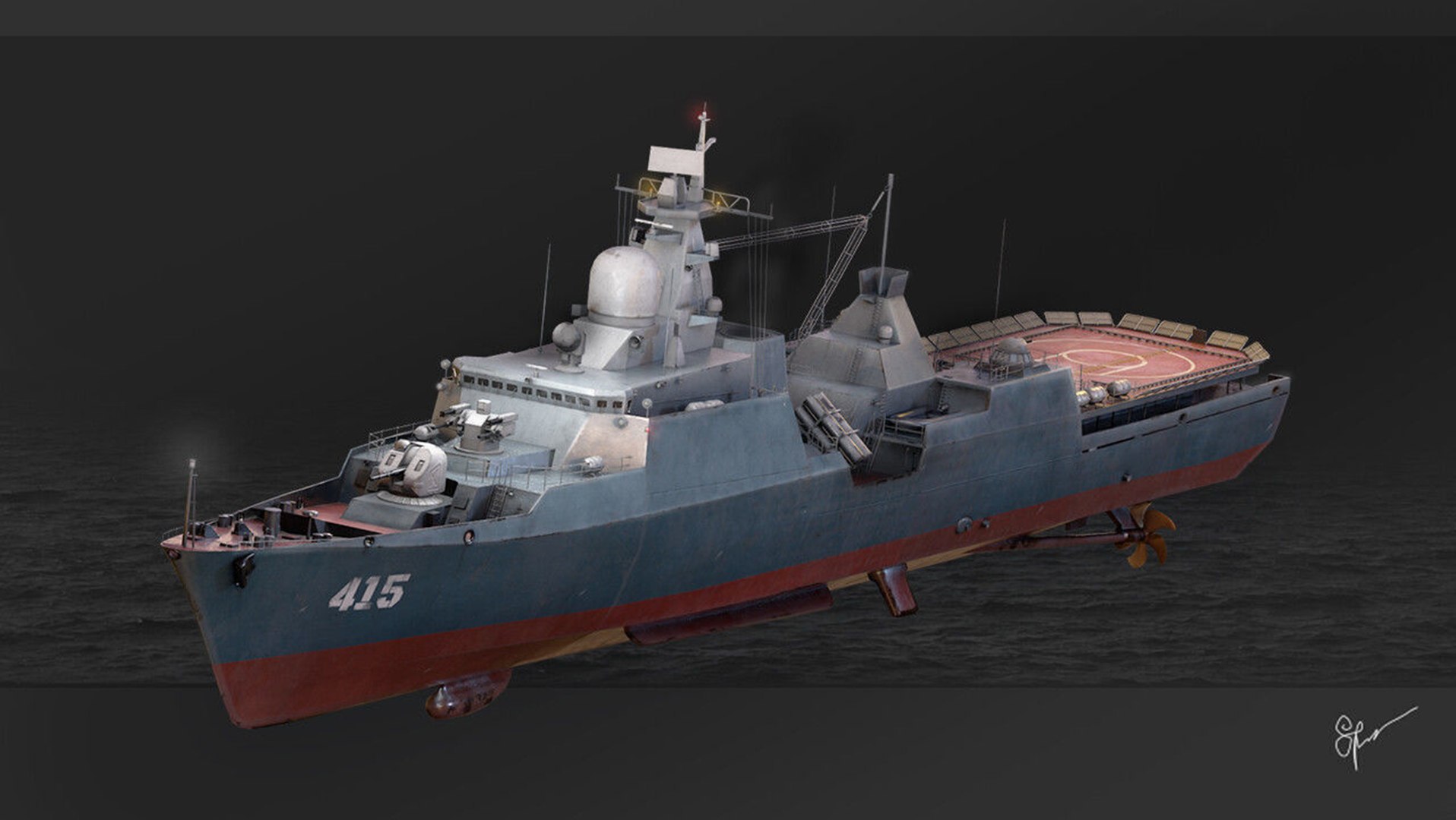 Ship Gepard 3 Class 011 Dinh Tien Hoang Low-poly 3D Model 3D Model ...