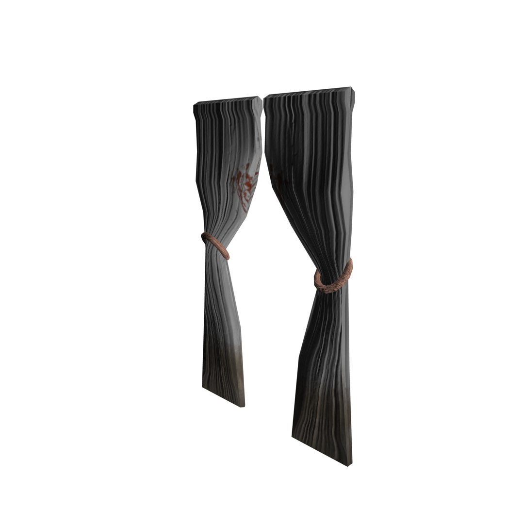 3d Model Of Dirty Curtains