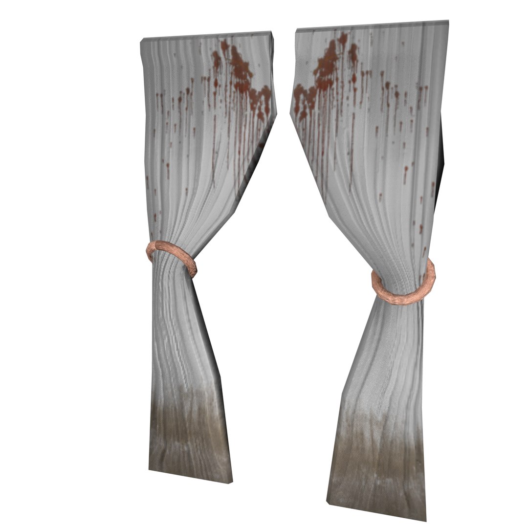 3d Model Of Dirty Curtains