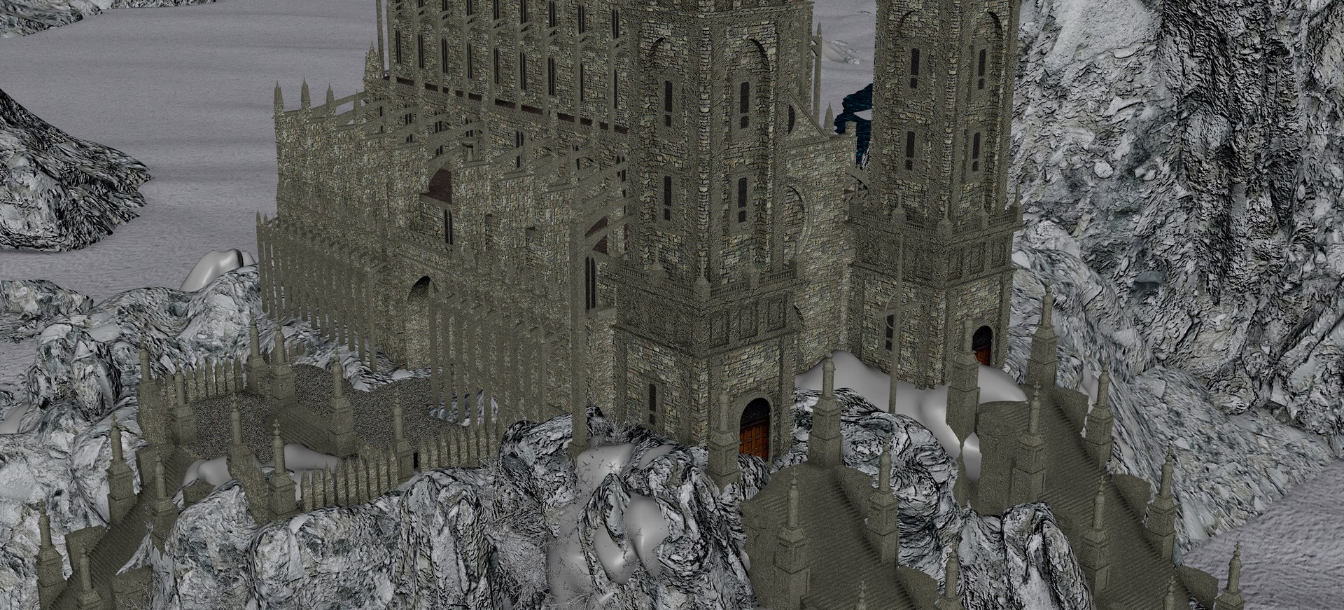 3D Model Fantasy Winter Iceberg Castle V2 - TurboSquid 1907186