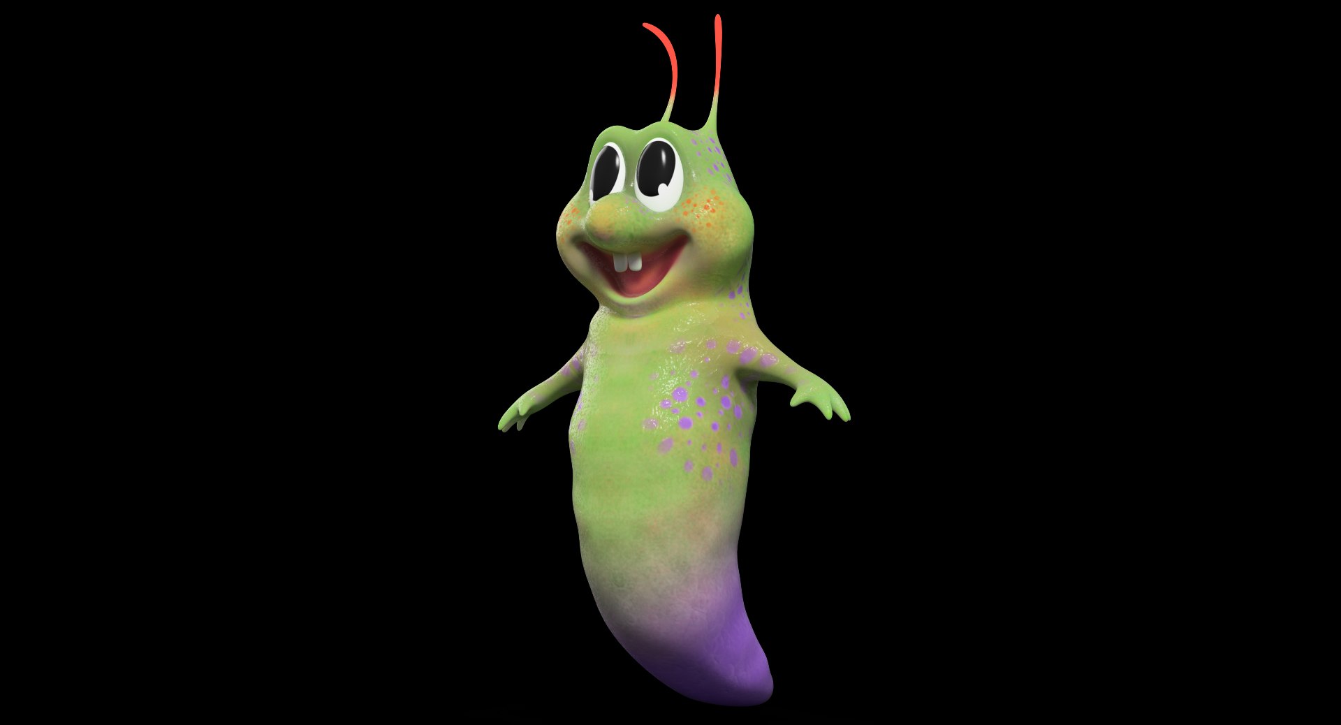 3d Cartoon Slug Model
