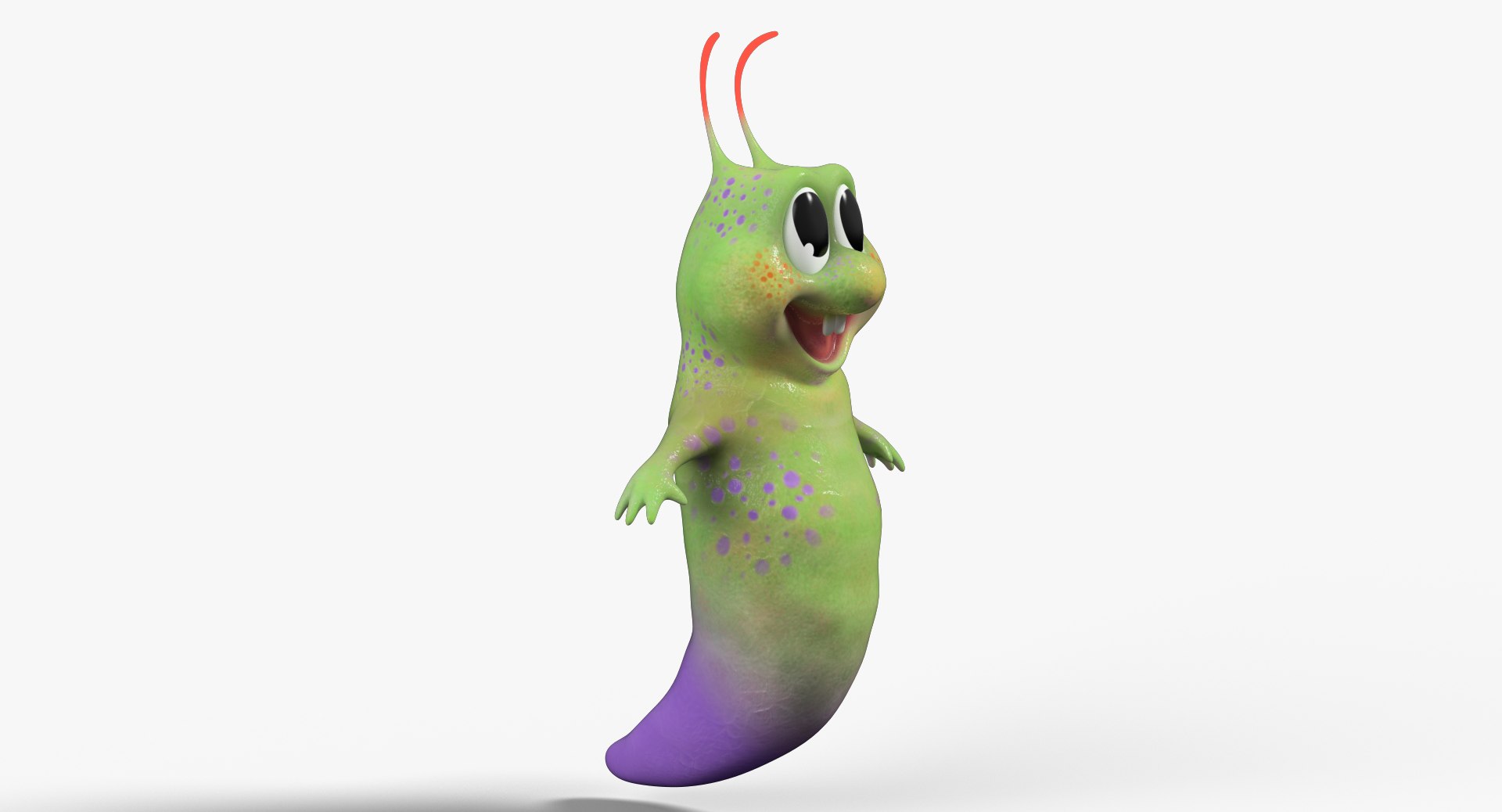 3d Cartoon Slug Model