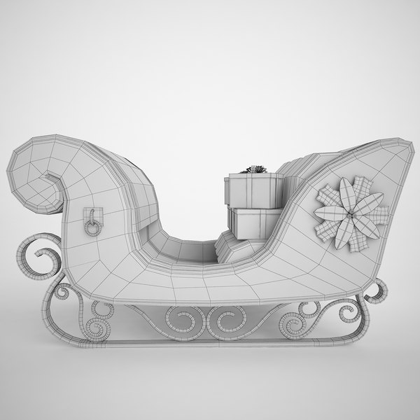 3d christmas sleigh