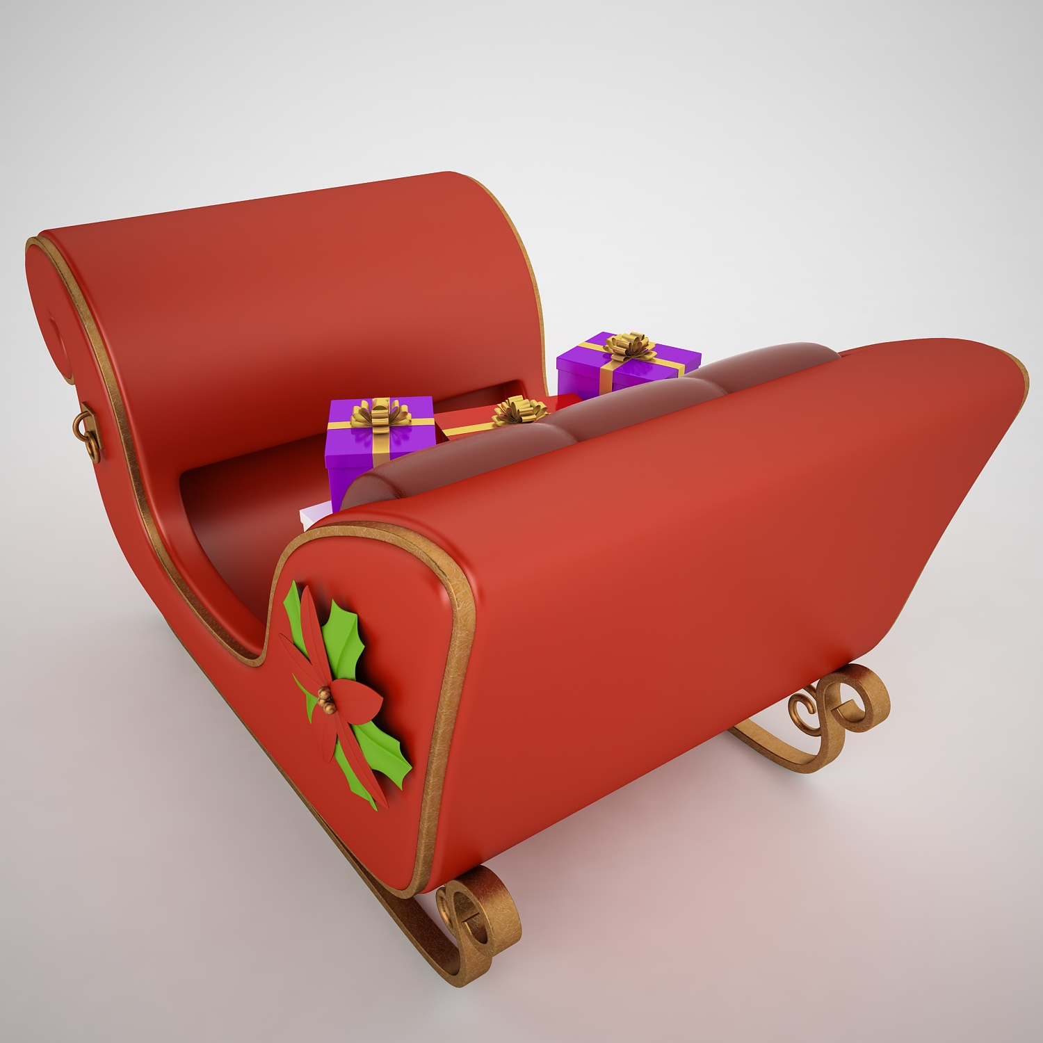 3d christmas sleigh