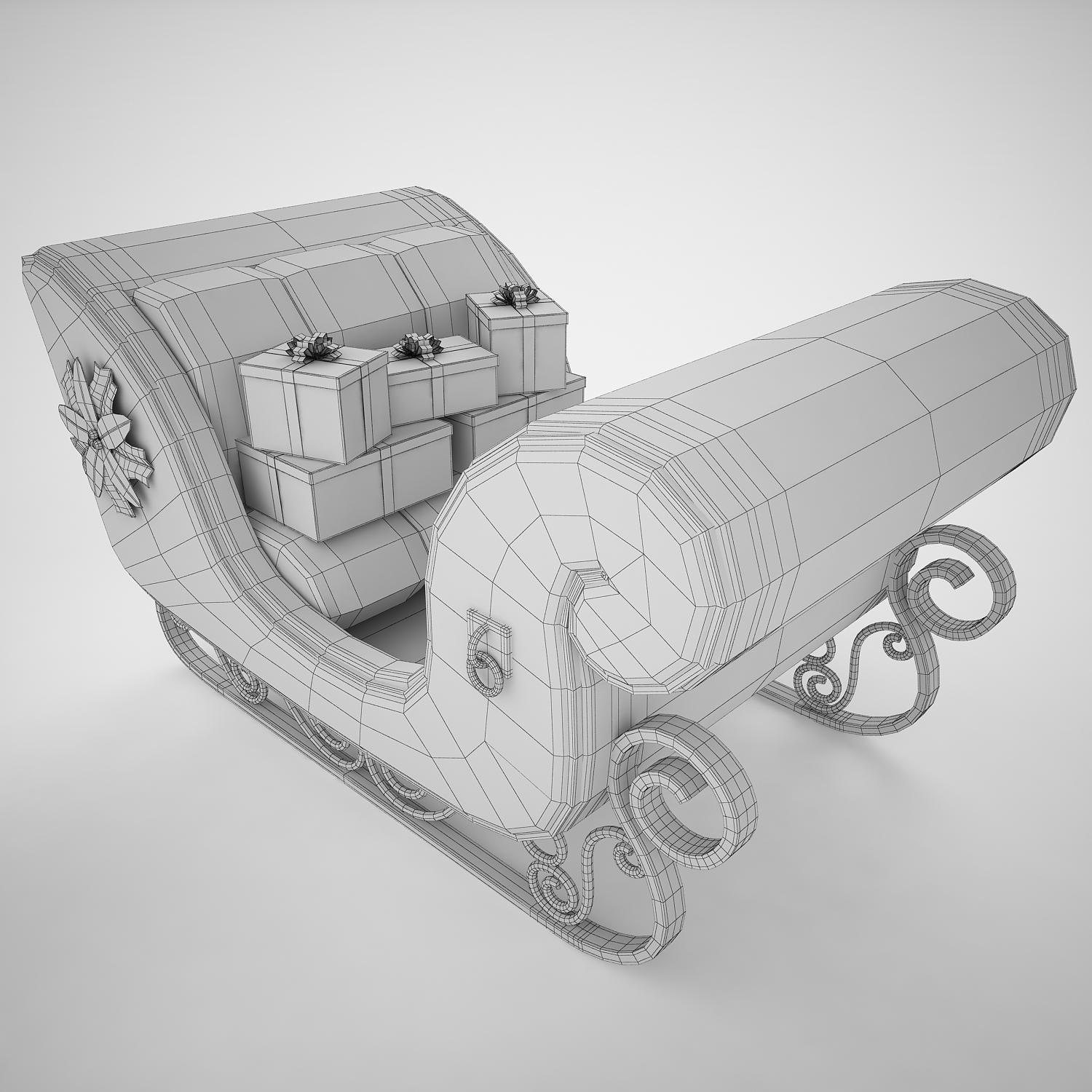 3d christmas sleigh