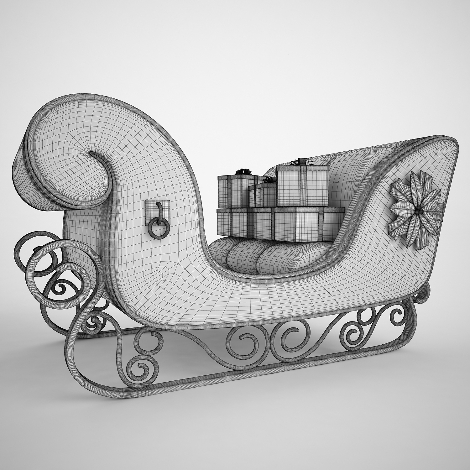 3d christmas sleigh