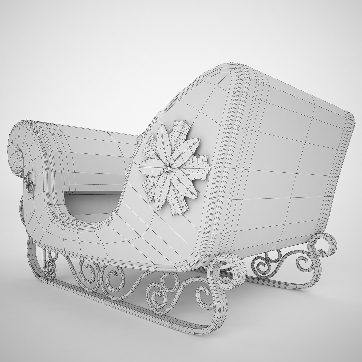 3d christmas sleigh