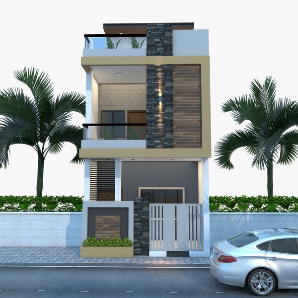 3D 3D Modern Building Elevation - TurboSquid 1981243