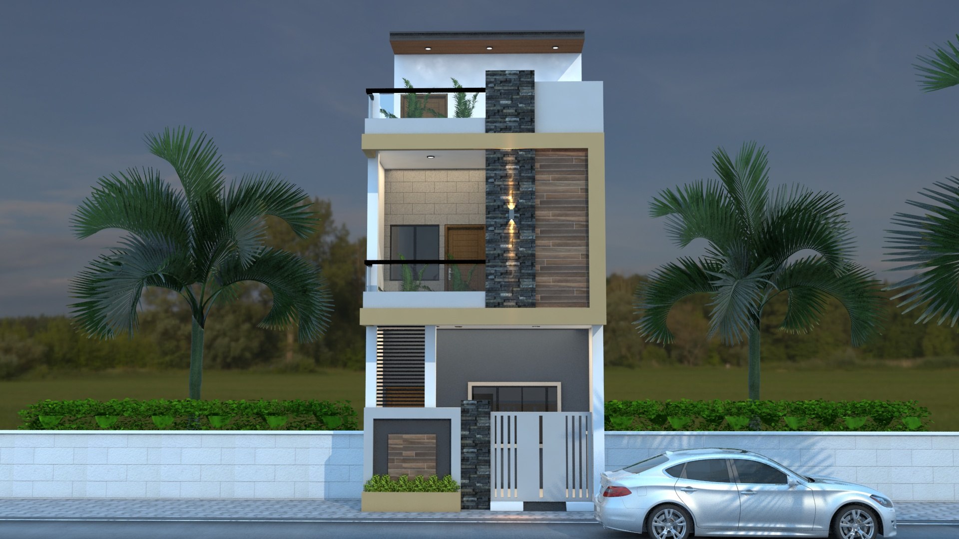 3D 3D Modern Building Elevation - TurboSquid 1981243