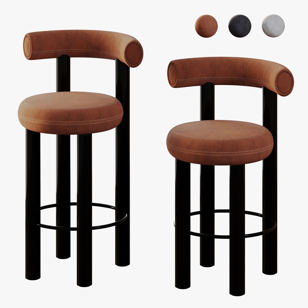 modelo 3d Stool Tom Dixon Fat 65cm And 75cm - TurboSquid 2069172