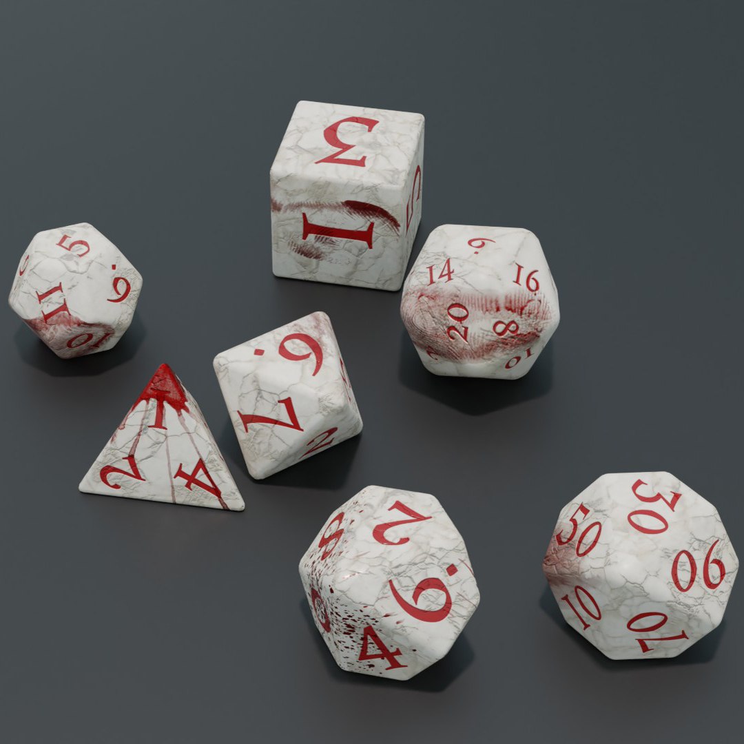 3D RPG Dice Asset Bloodybone - TurboSquid 1748704
