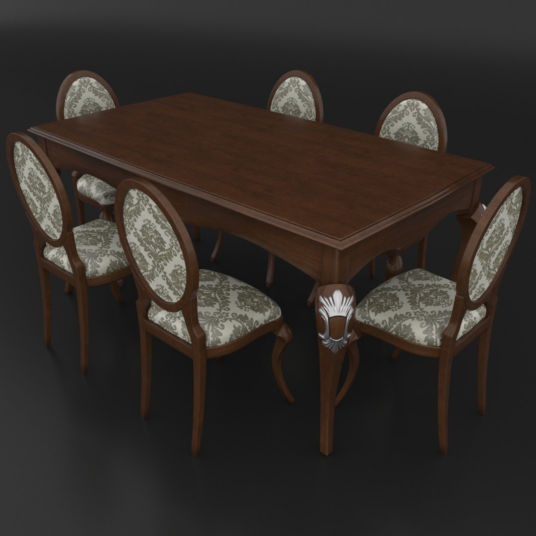 3D - dining set table model - TurboSquid 1257621