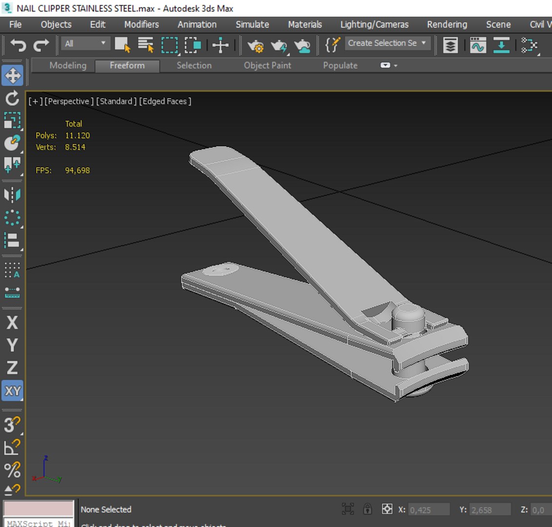 3D NAIL CLIPPER STAINLESS STEEL model - TurboSquid 1875501