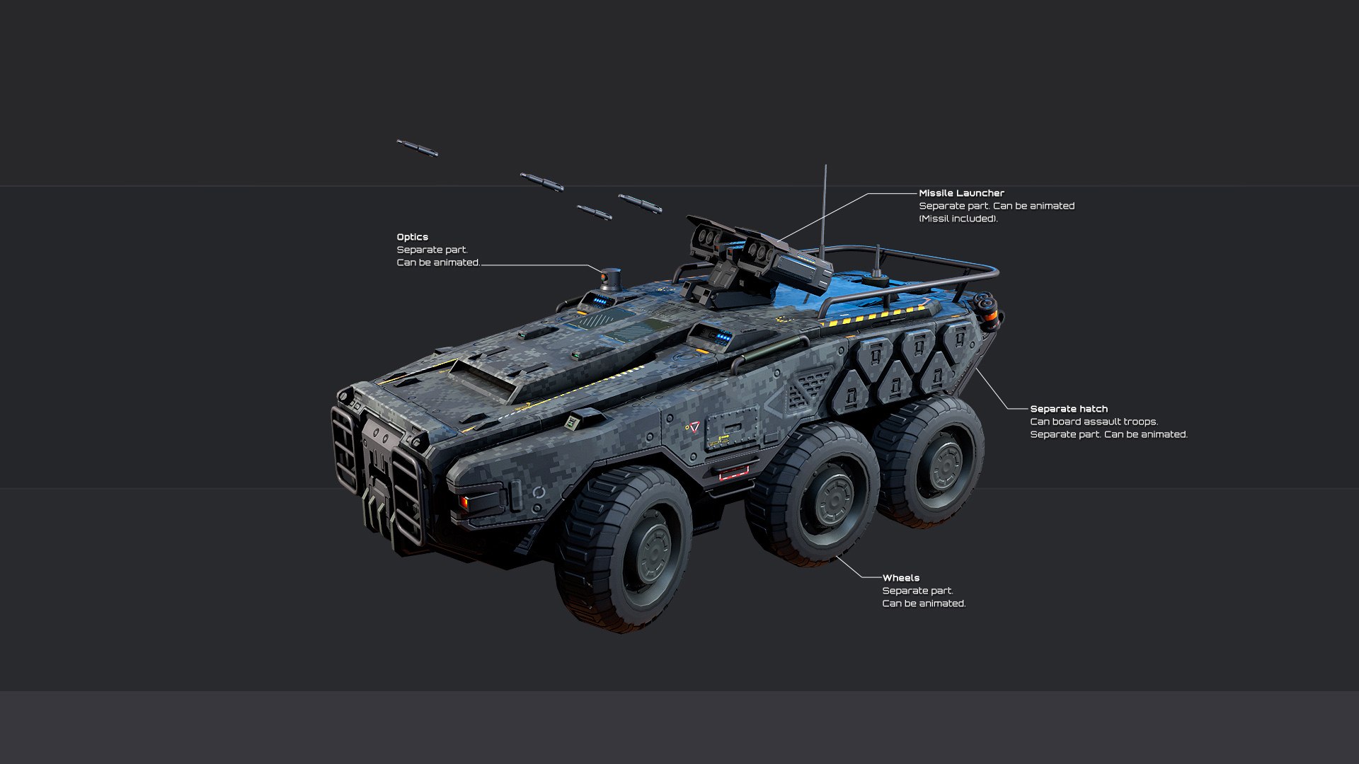 3D RTS 23 - Armoured Vehicle 6X6 - TurboSquid 2238583