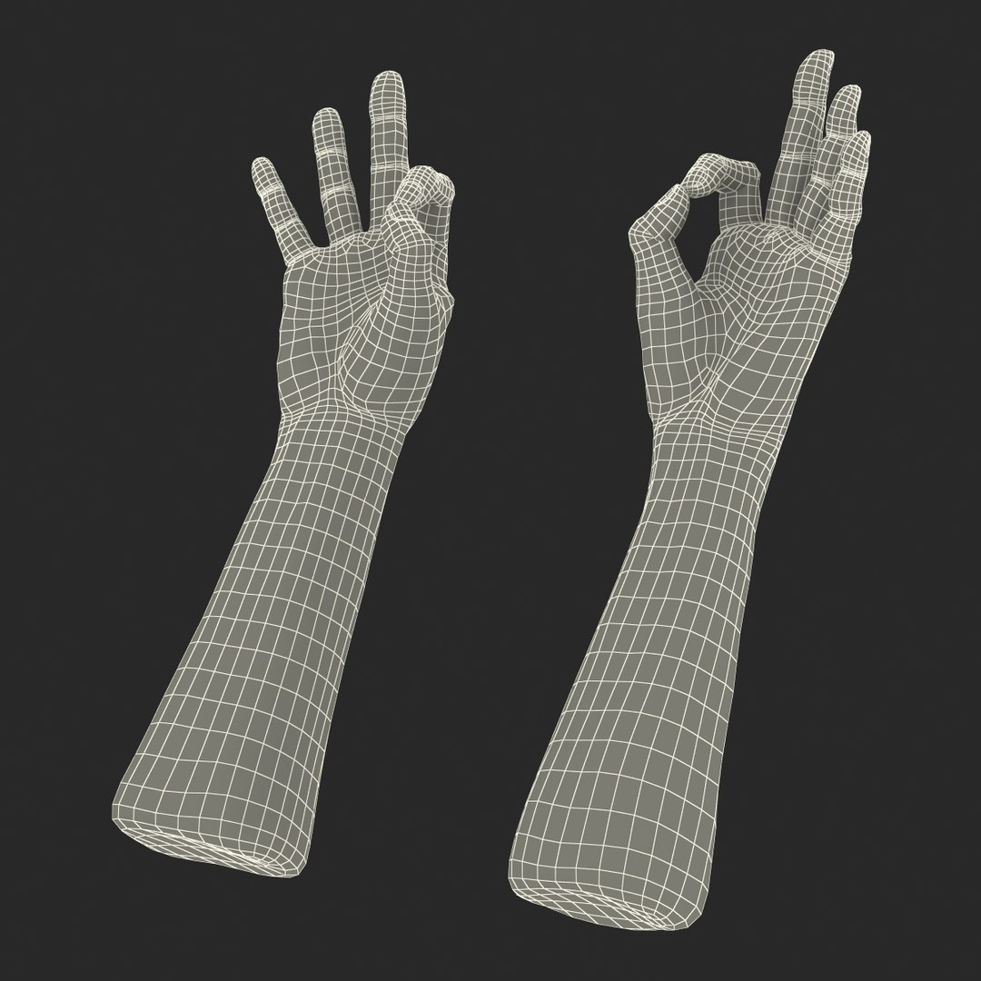 old man hands 3 3d model