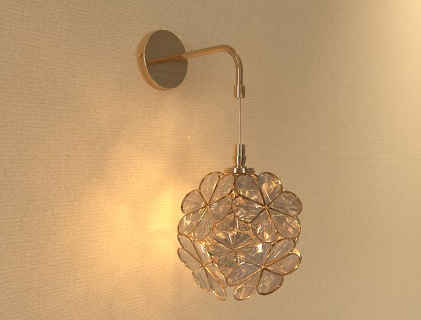 3D Flower wall light - TurboSquid 1954907