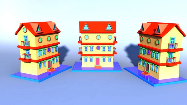 colorfull cartoon building 3d model