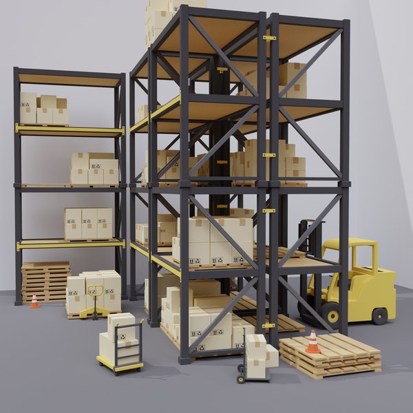 modelo 3d LowPoly Warehouse Collection Pack - TurboSquid 2086067
