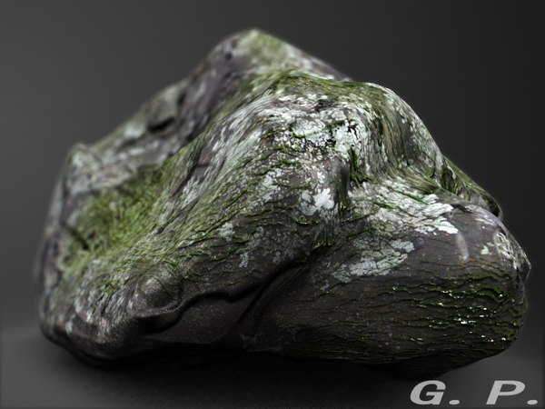 3d boulder algae