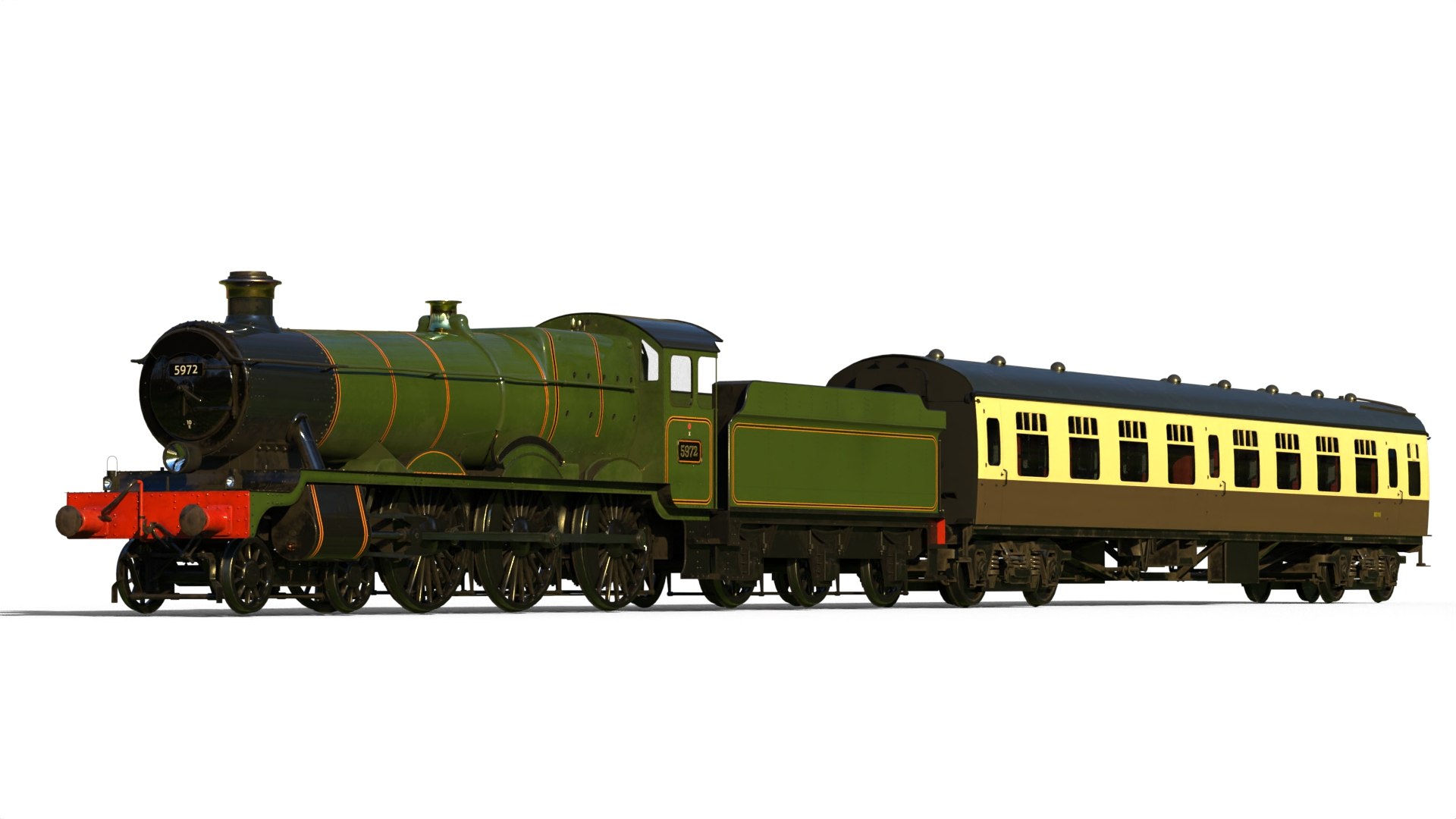 3D Steam Locomotive GWR 4900 Hall Class Model - TurboSquid 2185035