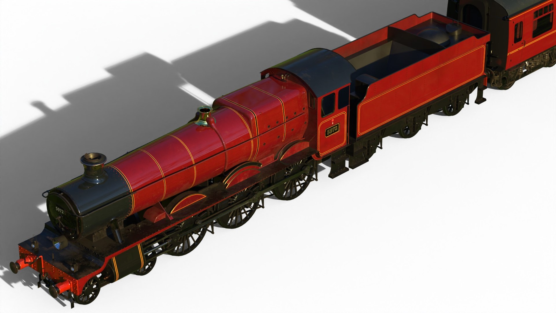3D Steam Locomotive GWR 4900 Hall Class Model - TurboSquid 2185035