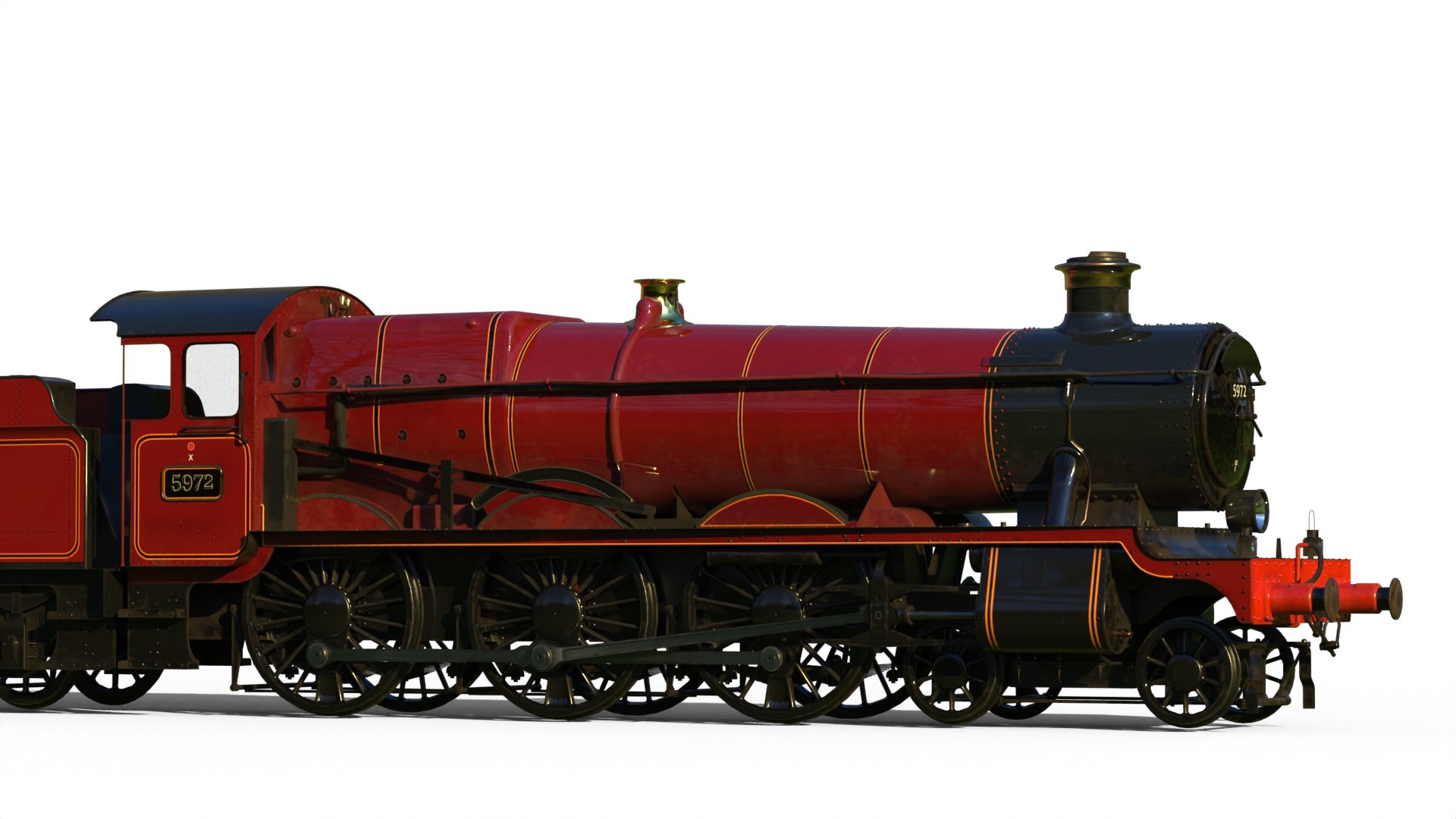 3D Steam Locomotive GWR 4900 Hall Class Model - TurboSquid 2185035