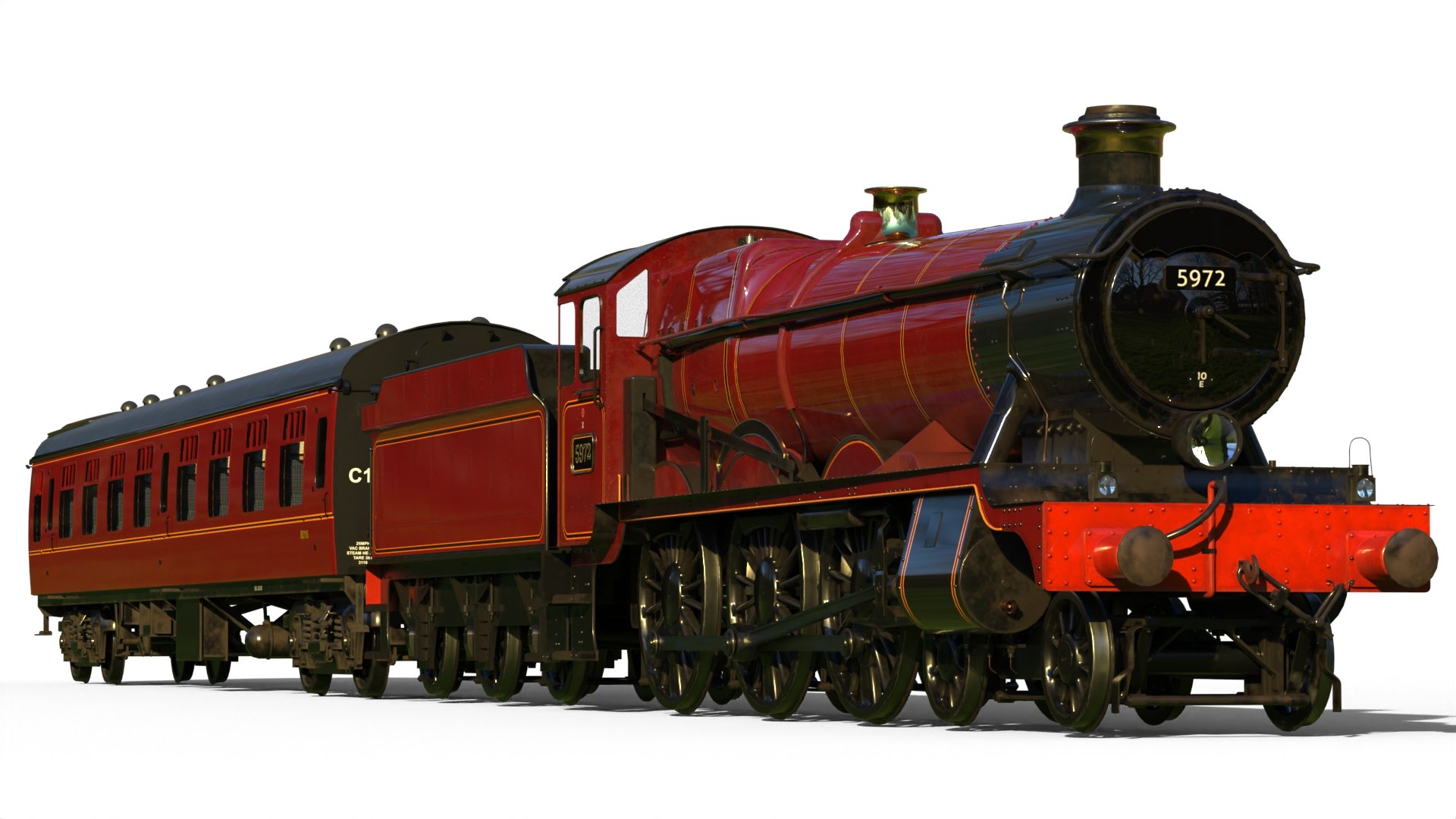 3D Steam Locomotive GWR 4900 Hall Class Model - TurboSquid 2185035