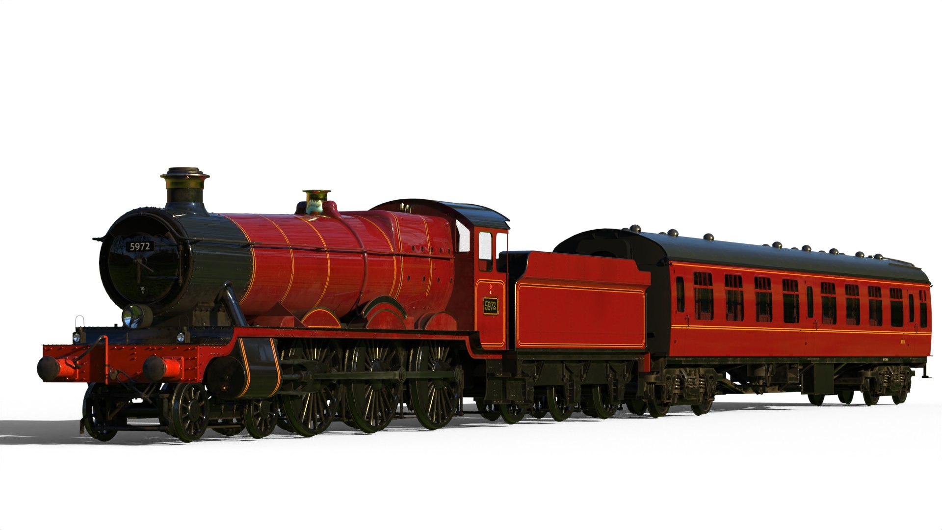 3D Steam Locomotive GWR 4900 Hall Class Model - TurboSquid 2185035