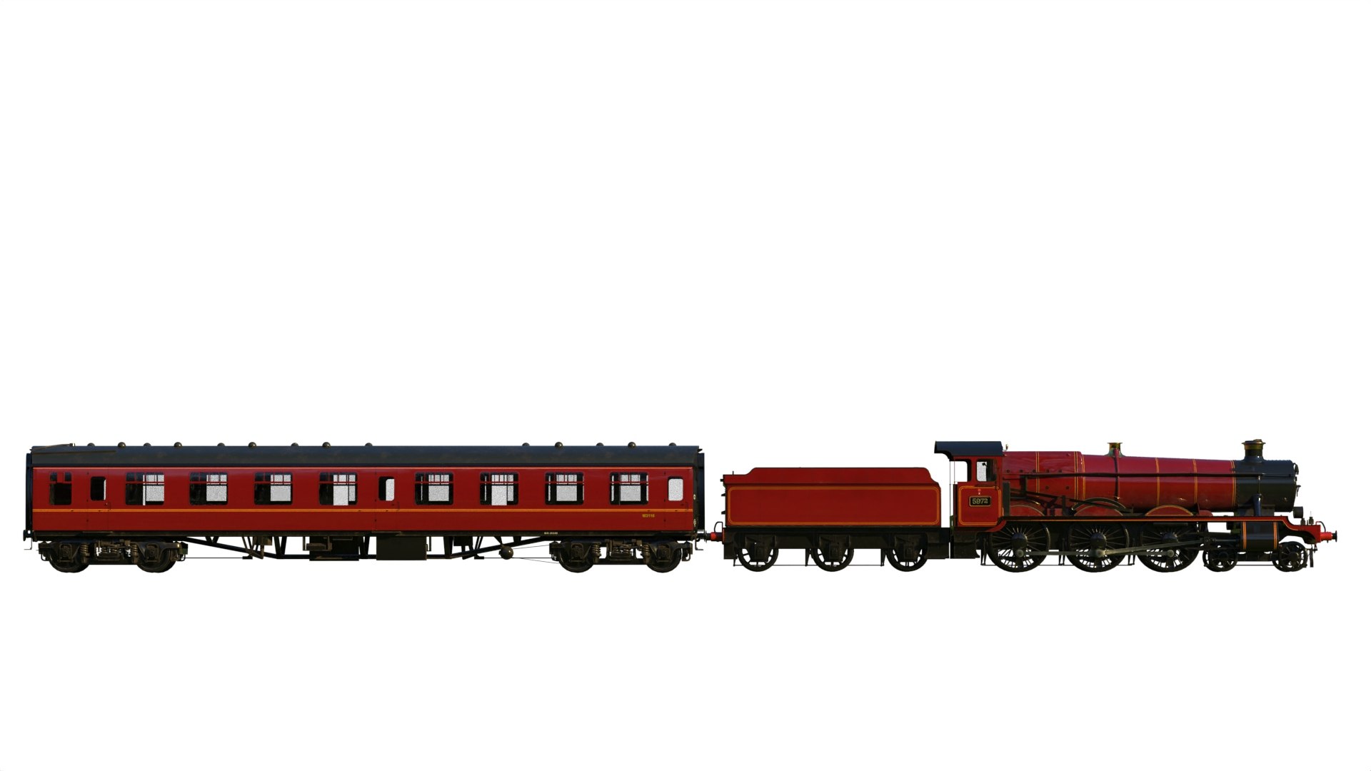 3D Steam Locomotive GWR 4900 Hall Class Model - TurboSquid 2185035