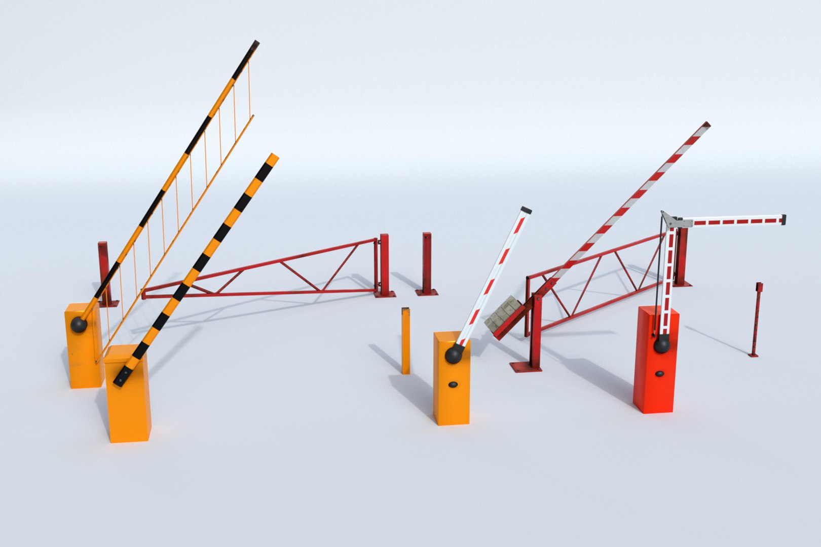 Set Boom Barrier Gates 3D - TurboSquid 1397113