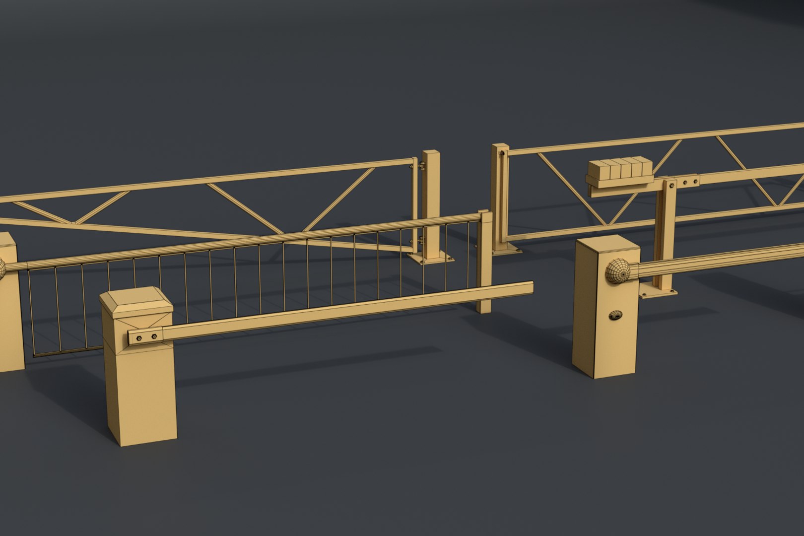 Set Boom Barrier Gates 3D - TurboSquid 1397113