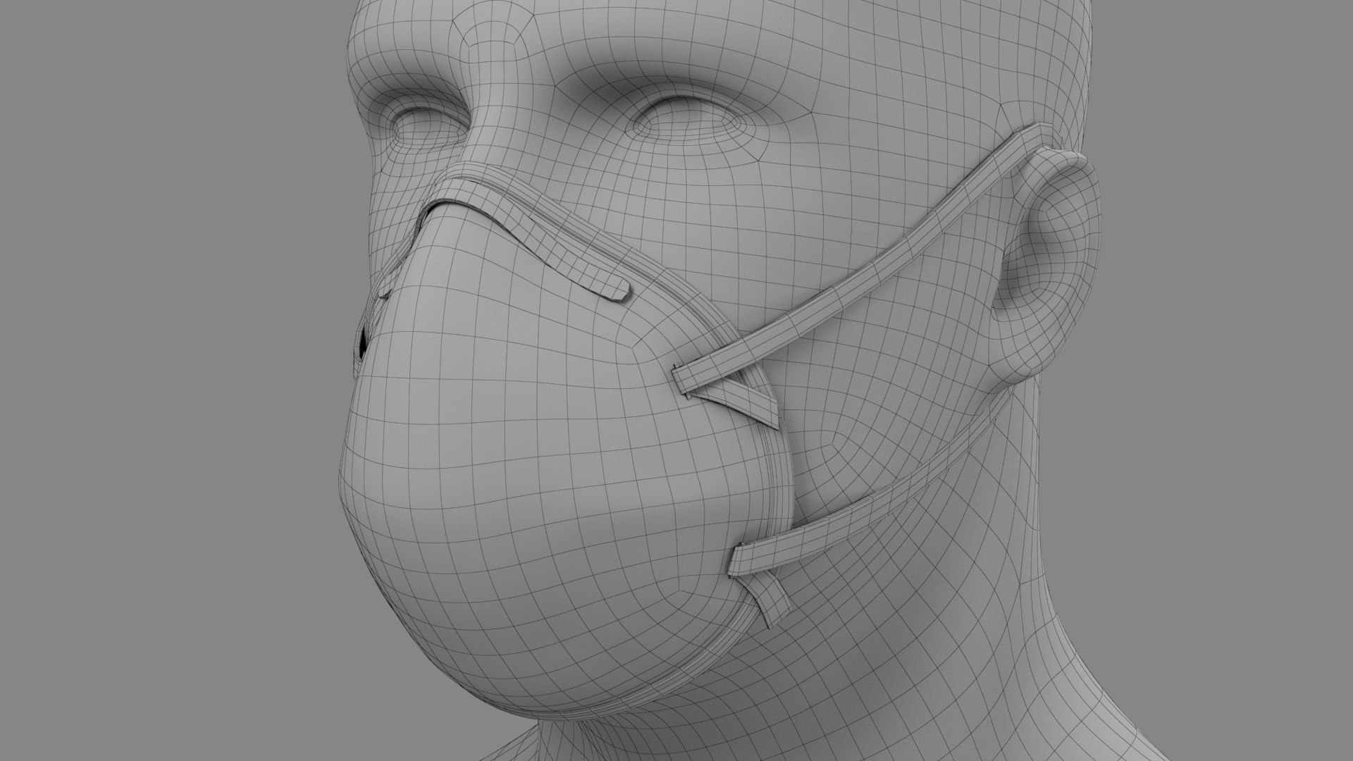 3D Model N95 Respirator Mask Male - TurboSquid 1525771