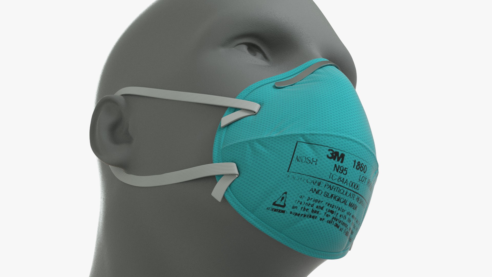 3D Model N95 Respirator Mask Male - TurboSquid 1525771