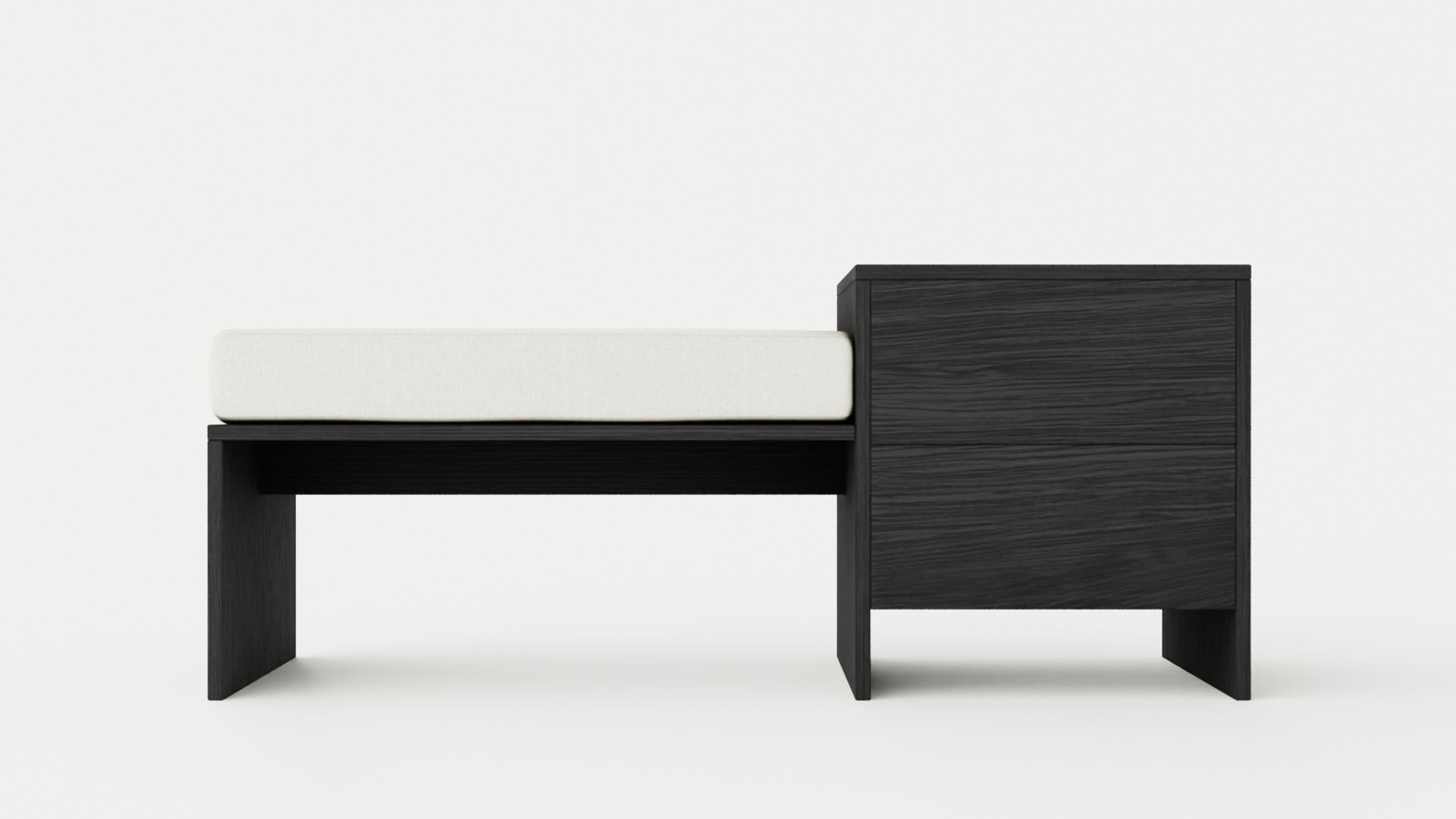 3D William Bench Right Drawer Black - TurboSquid 2213215