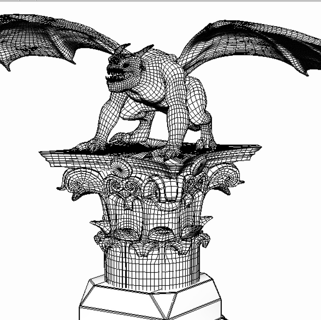 Gargoyle Statue Monster 3d Obj
